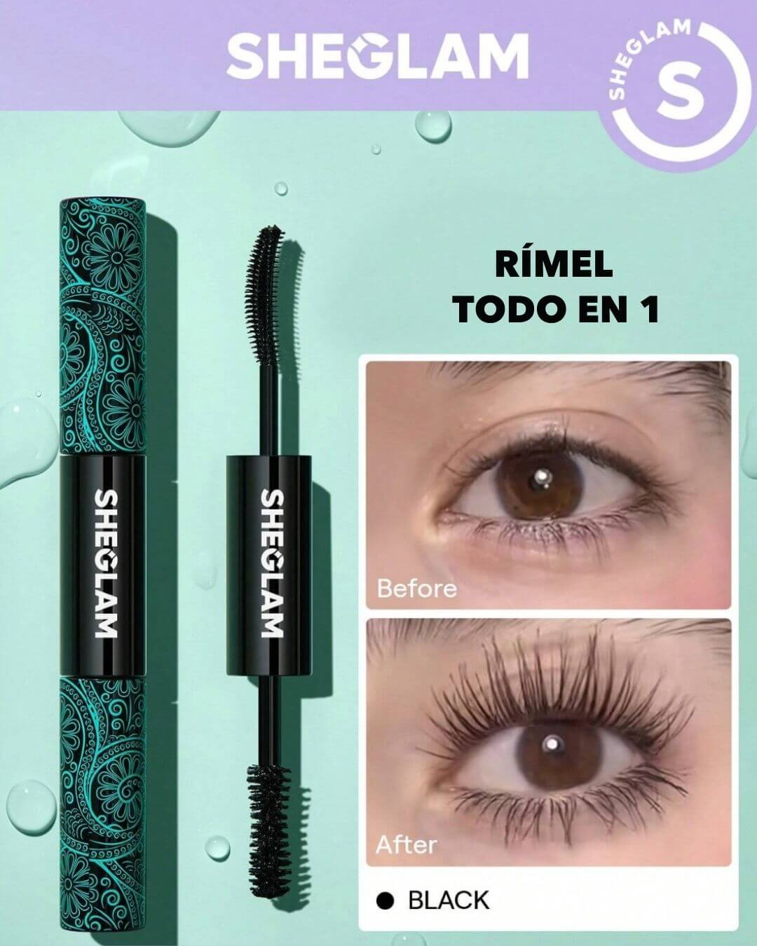 Rimel Waterproof SHEGLAM 2 en 1 – Luce Skincare